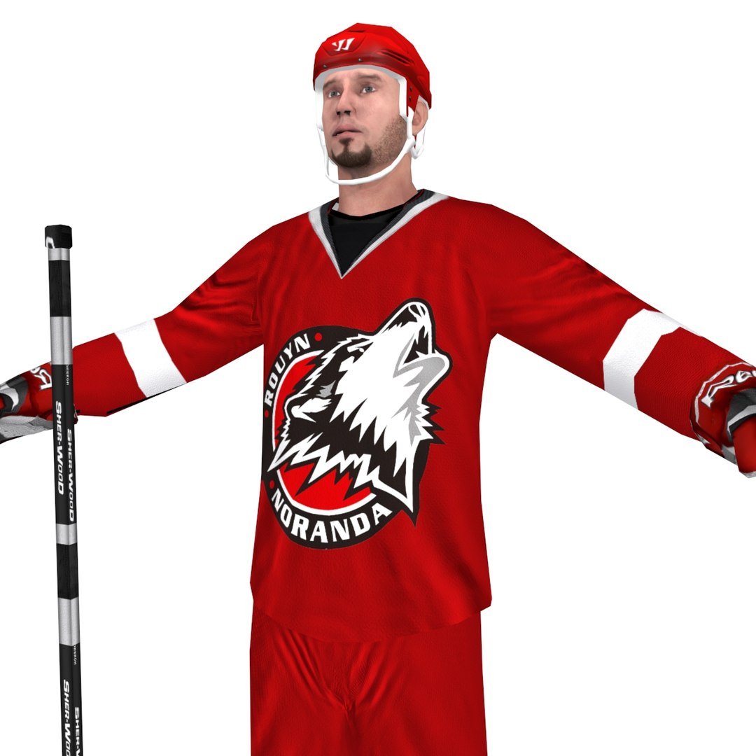 3d hockey player 3 model