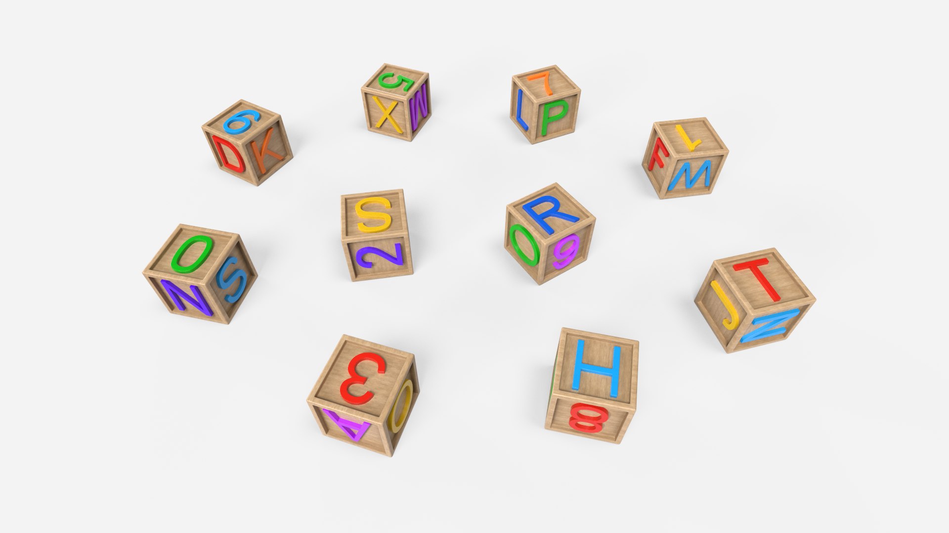 Alphabet Cubes PBR Version 3D Model - TurboSquid 2210134