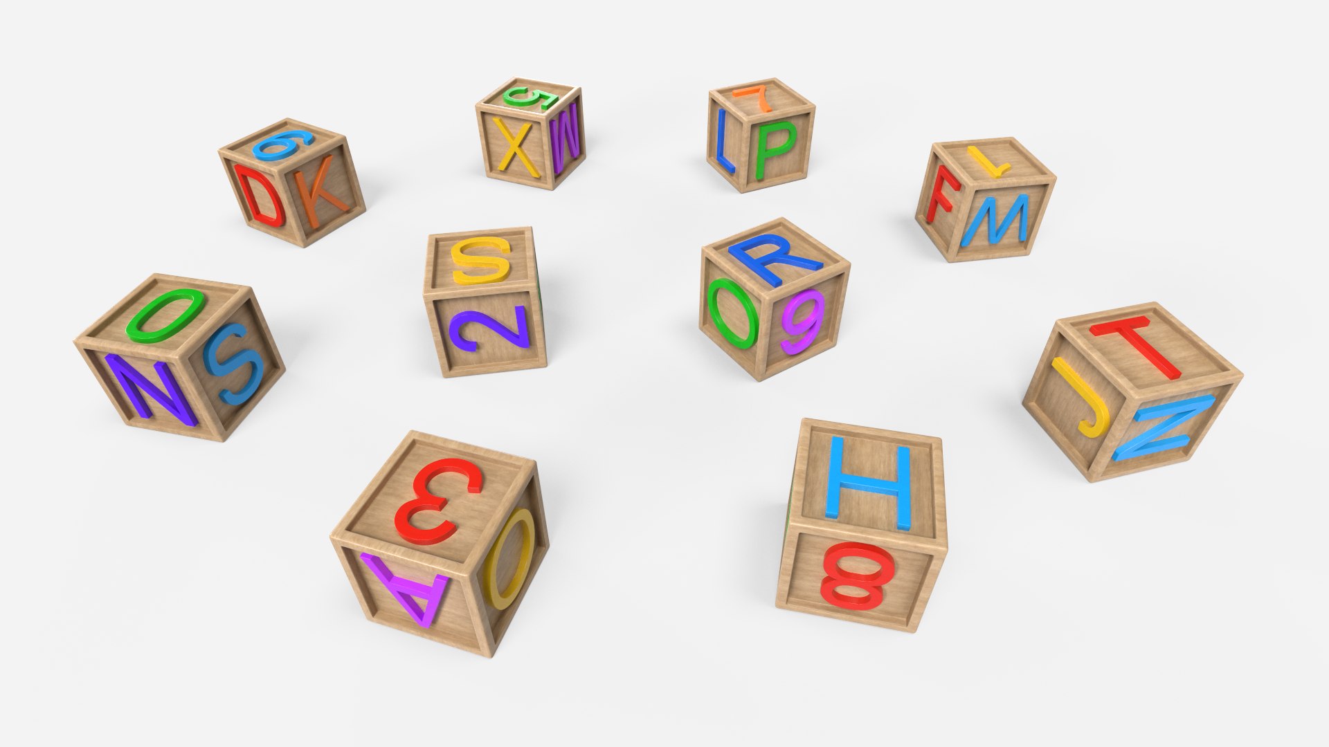 Alphabet Cubes PBR Version 3D Model - TurboSquid 2210134