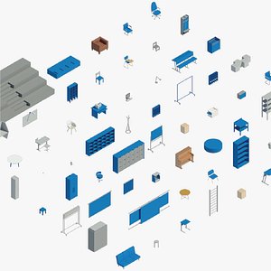 free locker school 3d model