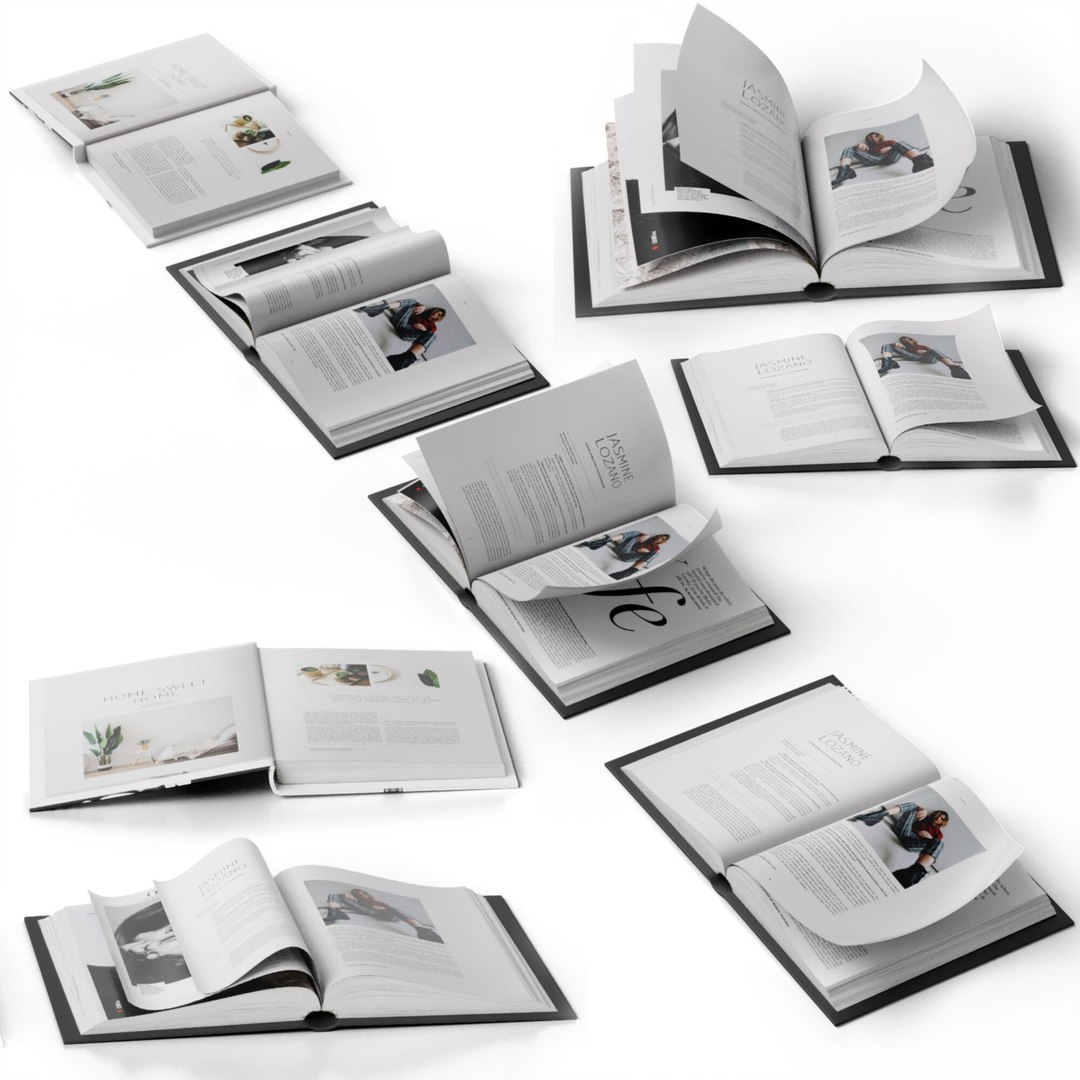 Open Books And Hanging Book Shelves 3D Model - TurboSquid 2082907