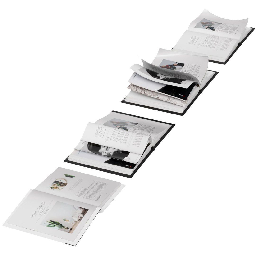 Open Books And Hanging Book Shelves 3D Model - TurboSquid 2082907