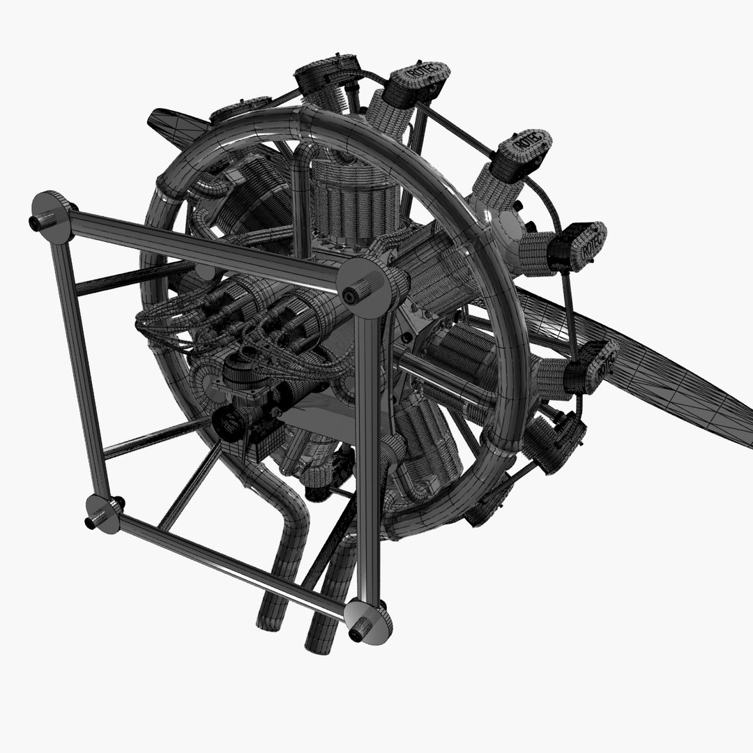 Rotec R2800 Radial Engine 3ds