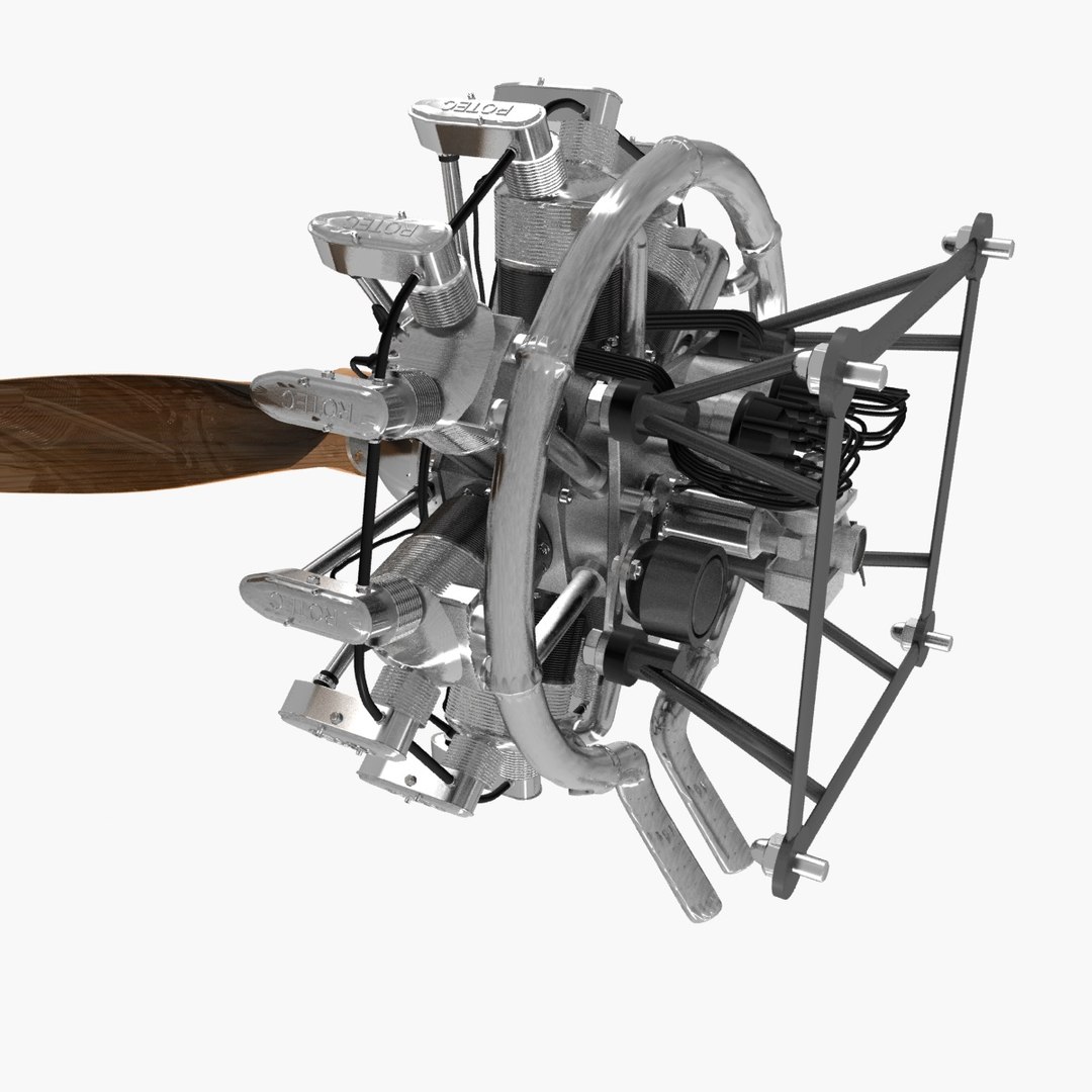Rotec R2800 Radial Engine 3ds