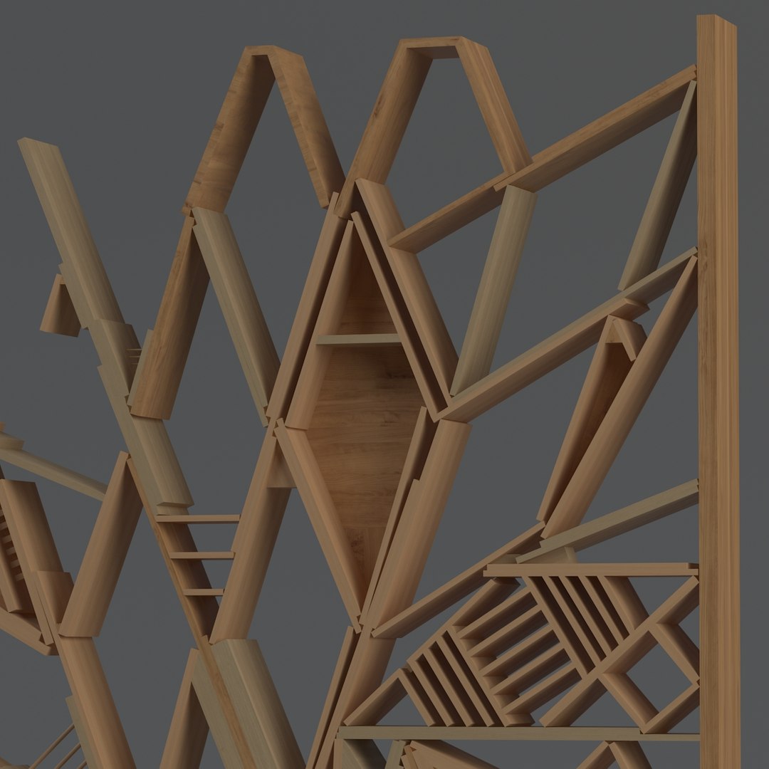 3d model modular wood decor