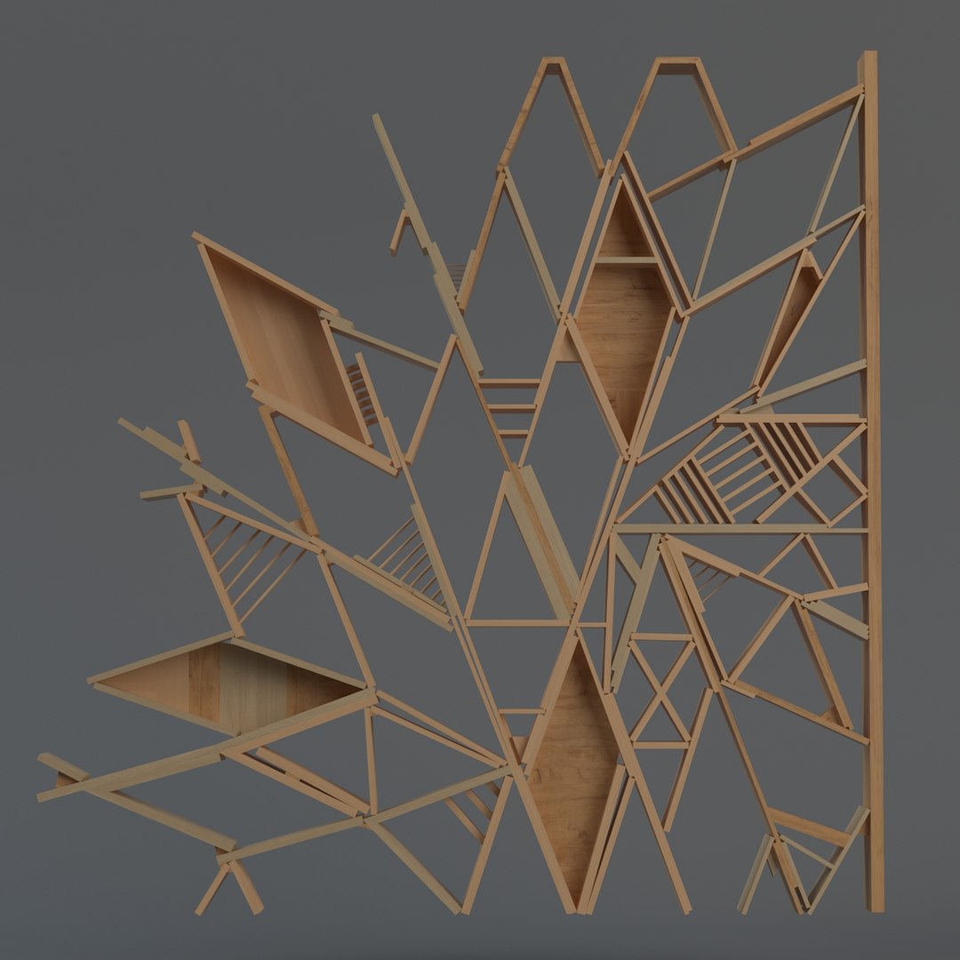 3d model modular wood decor