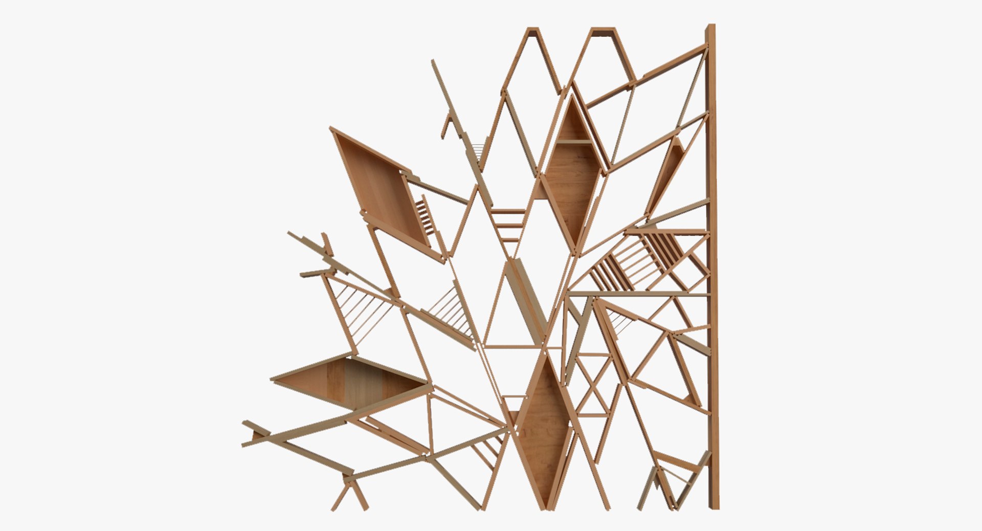 3d model modular wood decor