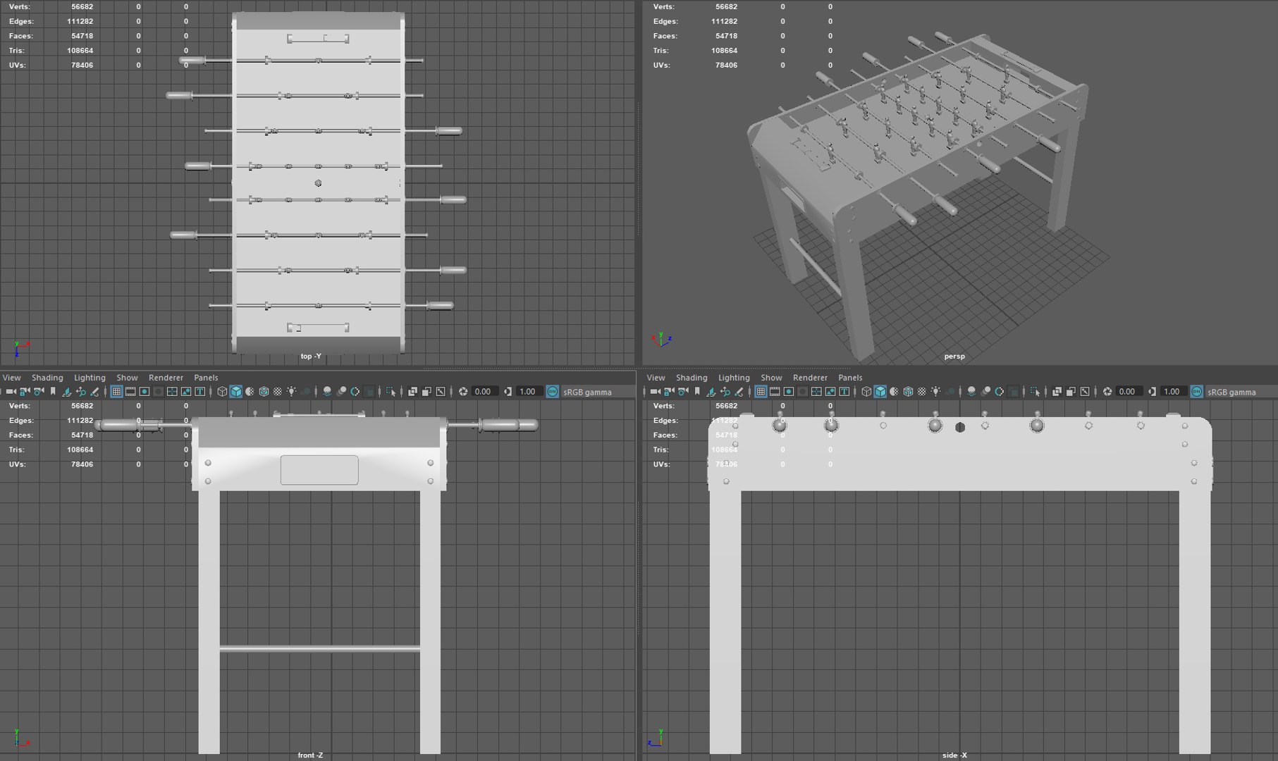 Wooden Football Table 3D Model - TurboSquid 1702643