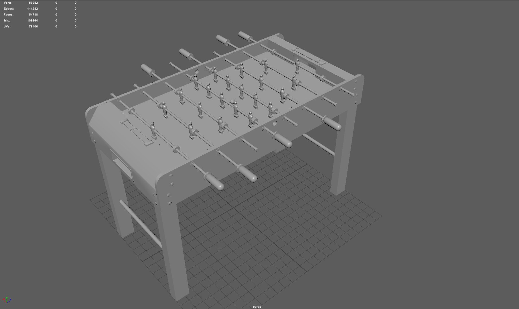 Wooden Football Table 3D Model - TurboSquid 1702643