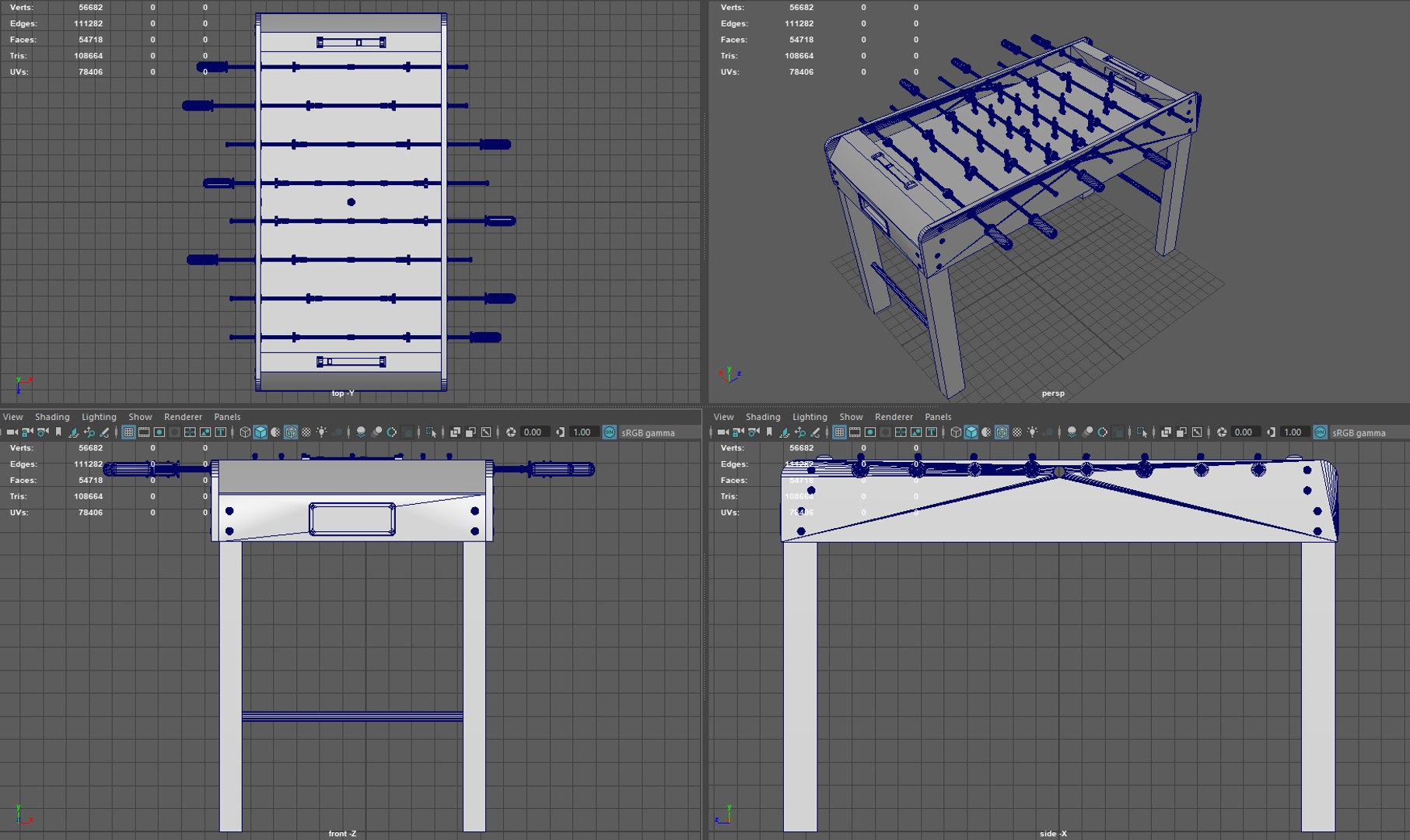 Wooden Football Table 3D Model - TurboSquid 1702643