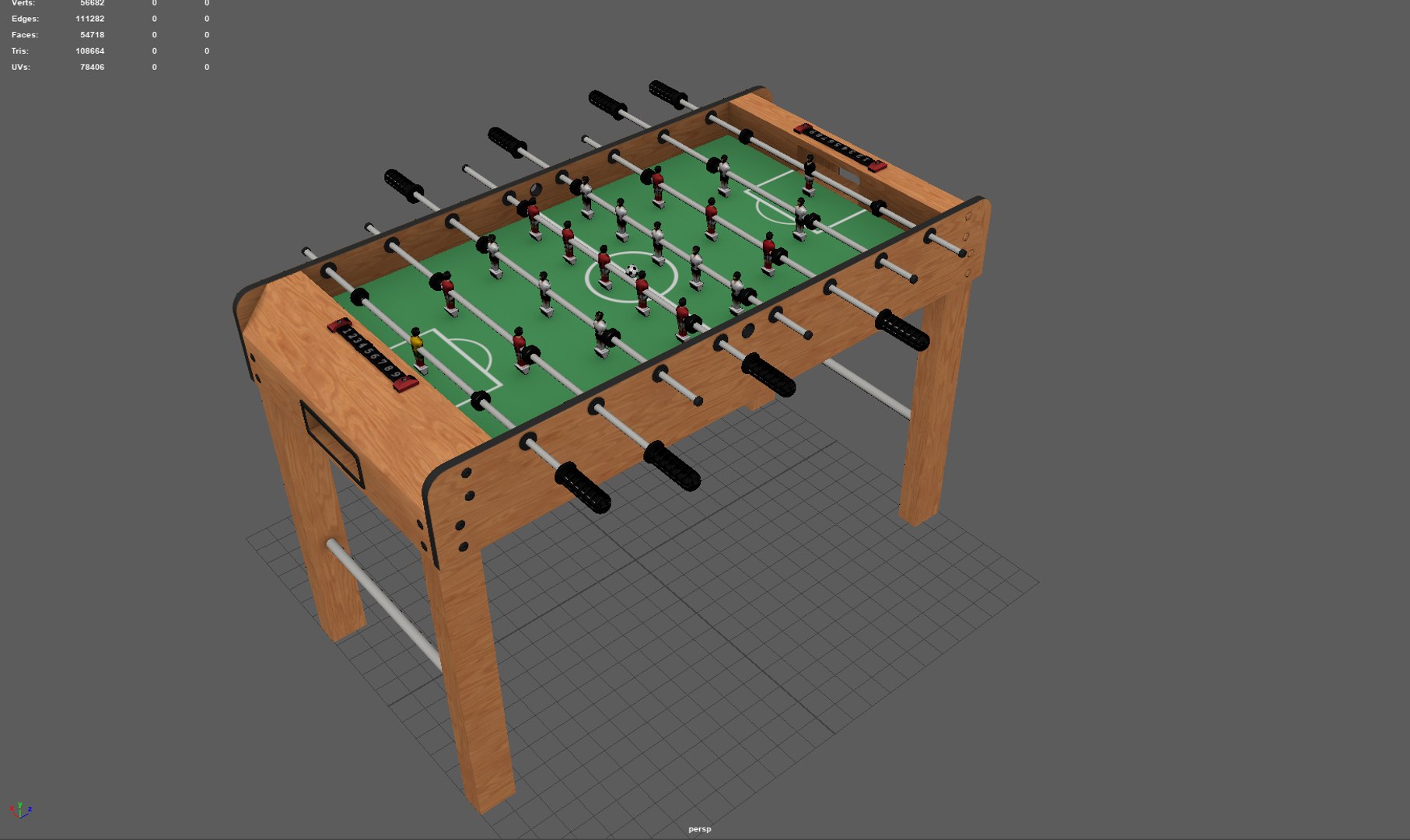 Wooden Football Table 3D Model - TurboSquid 1702643