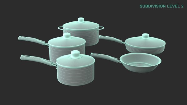 Cookware set model - TurboSquid 1948995