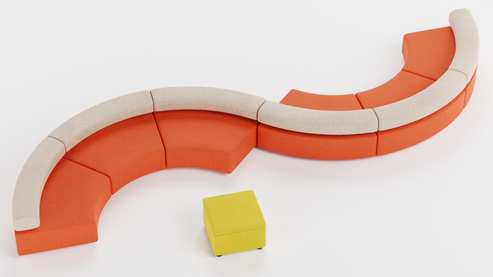 Sofa With Pouffe 3D - TurboSquid 2130686