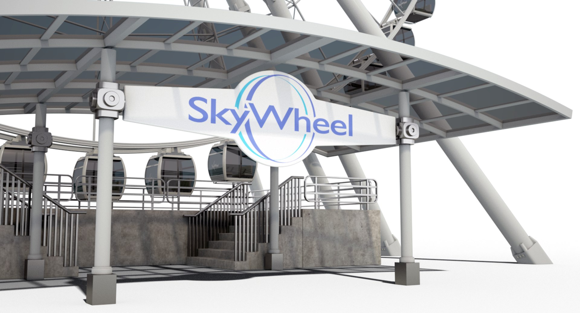 Sky Ferris Wheel Boarding 3D Model - TurboSquid 1336527