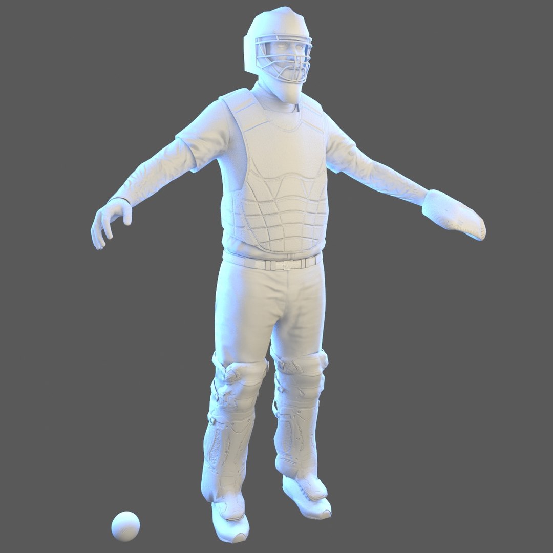 3D Model Baseball Player Ball - TurboSquid 1463490