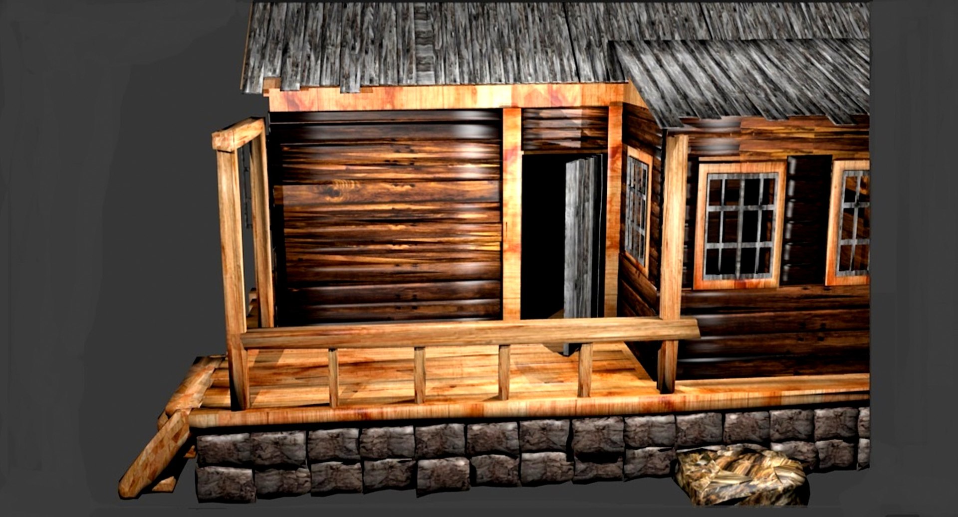 3D Wooden Cabin House Lodge Model - TurboSquid 2155102