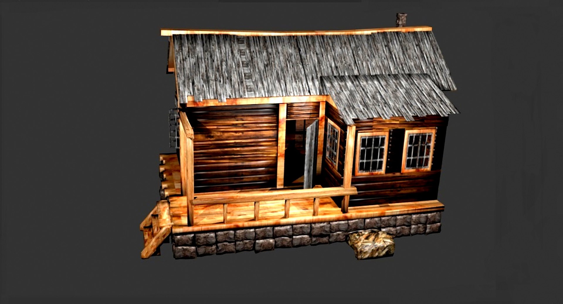 3D Wooden Cabin House Lodge Model - TurboSquid 2155102