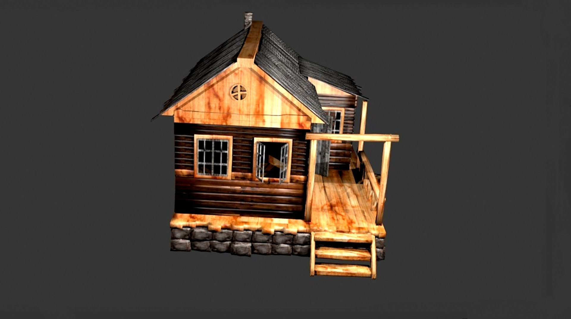 3D Wooden Cabin House Lodge Model - TurboSquid 2155102