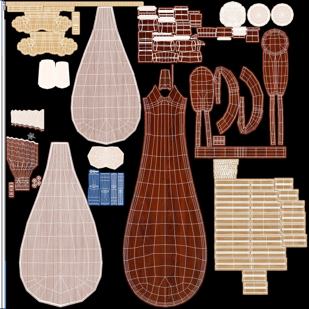 3D traditional chinese pipa - TurboSquid 1620914
