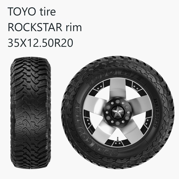 road toyo rockstar rim wheel 3d model