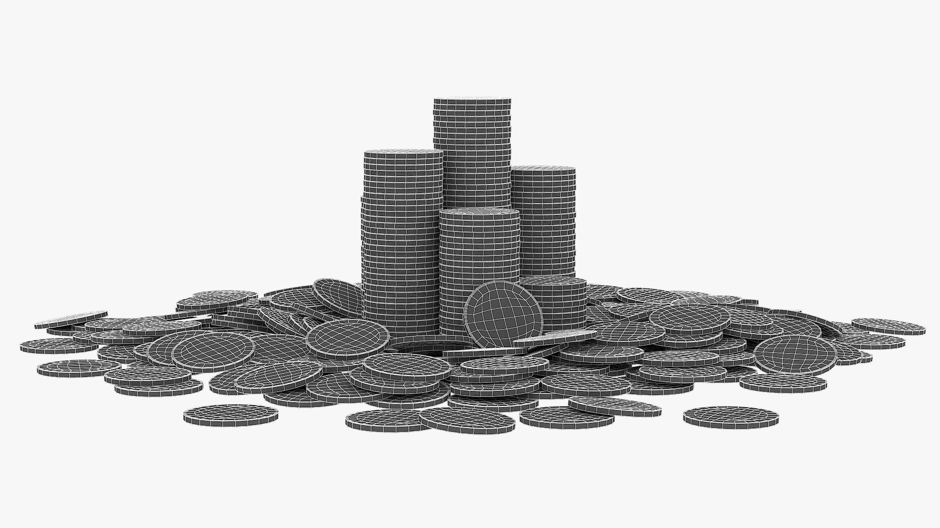 3D Bitcoin Pile - TurboSquid 1641163