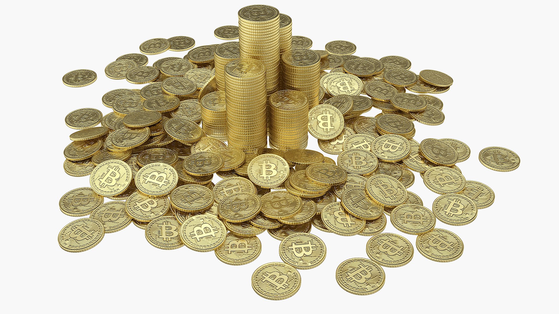 3D Bitcoin Pile - TurboSquid 1641163