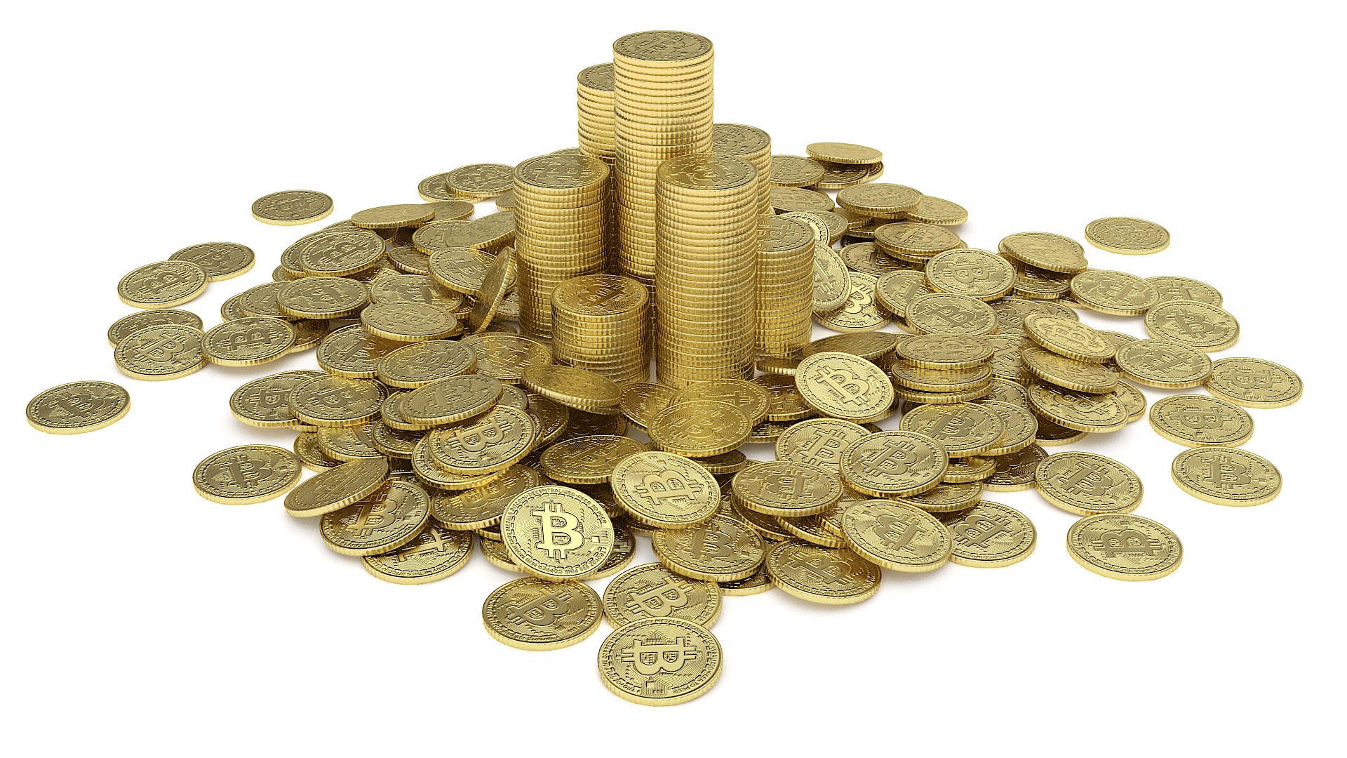 3D Bitcoin Pile - TurboSquid 1641163