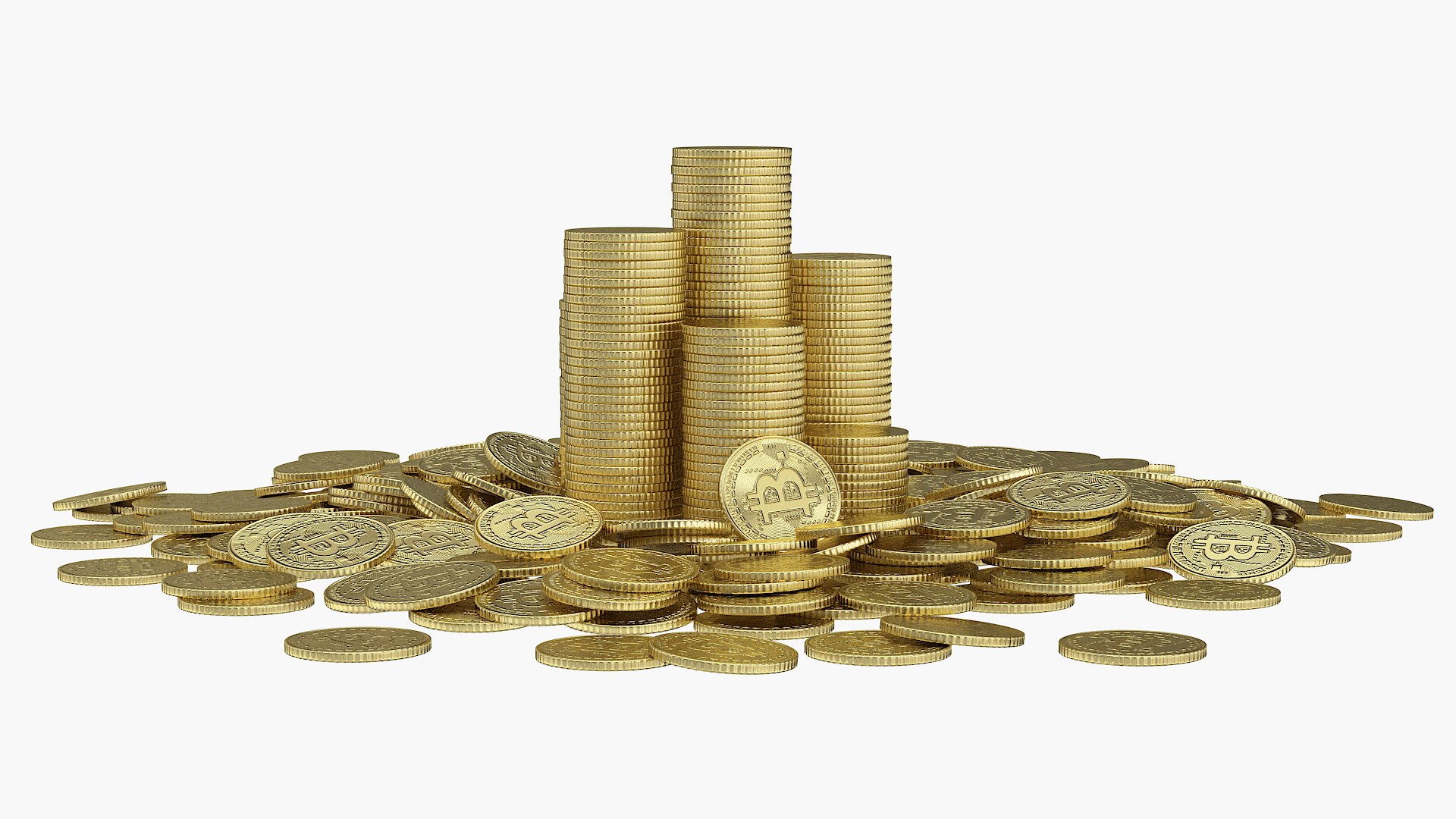 3D Bitcoin Pile - TurboSquid 1641163