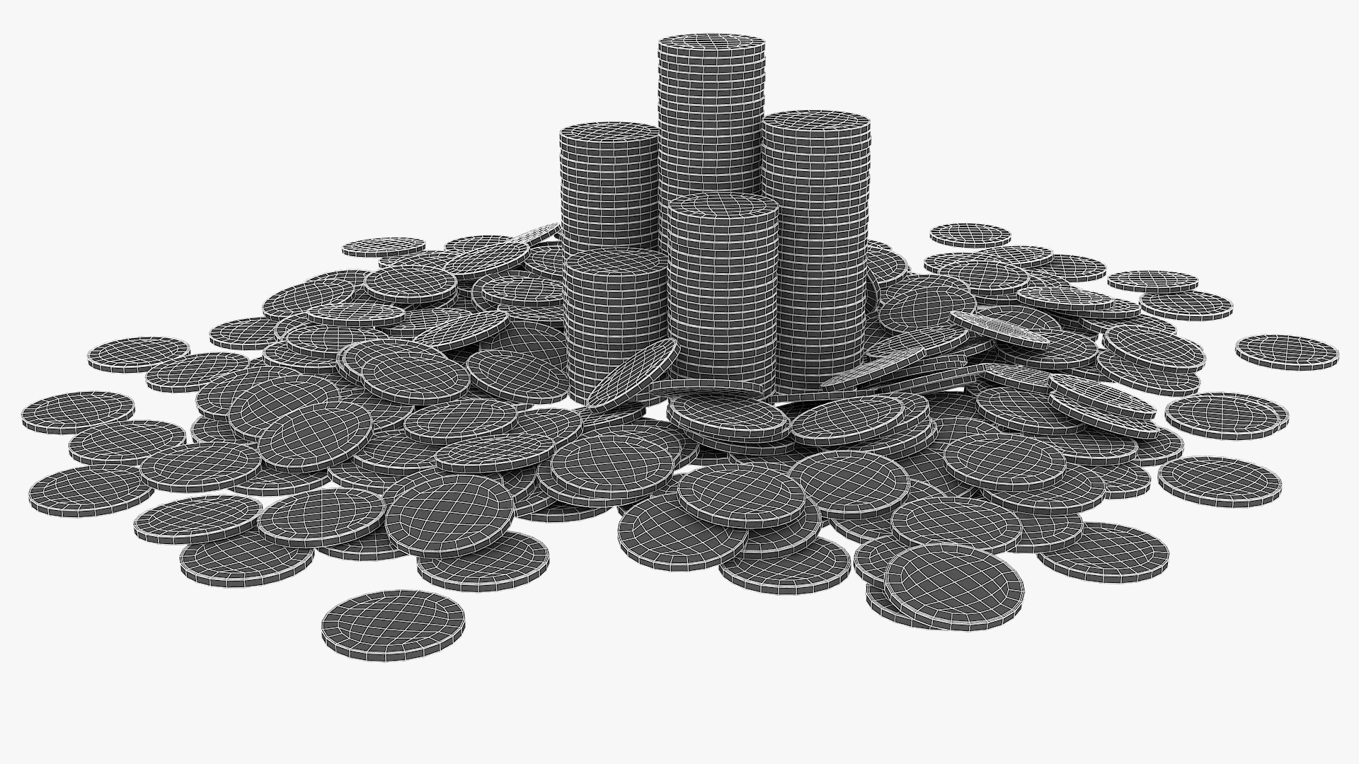 3D Bitcoin Pile - TurboSquid 1641163