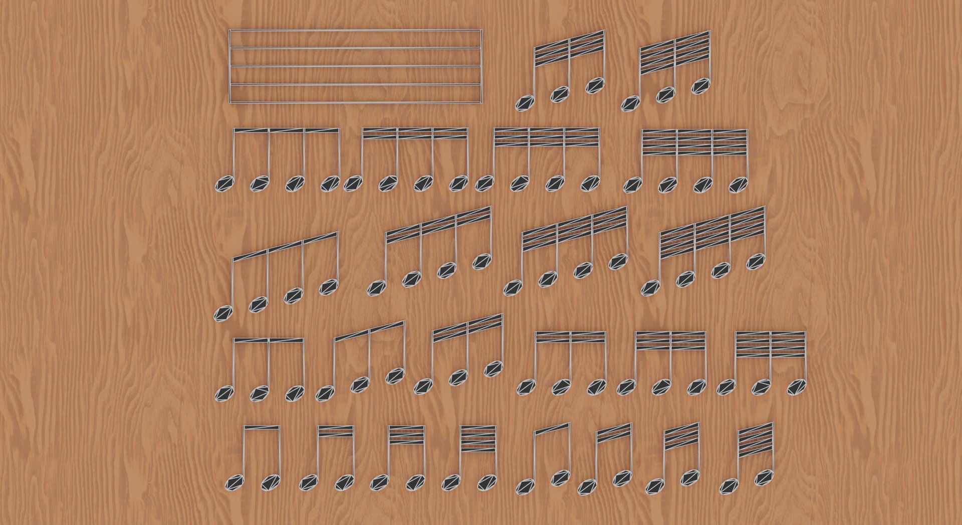 3D Musical Notes 2 Model - TurboSquid 1791889