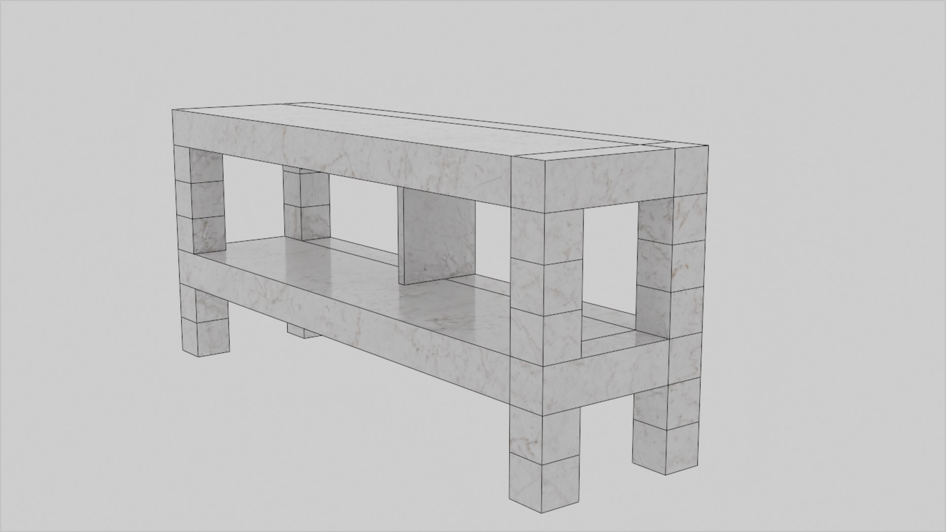 3D White Marble Patterned 2-Storey Television Unit - TurboSquid 2151917