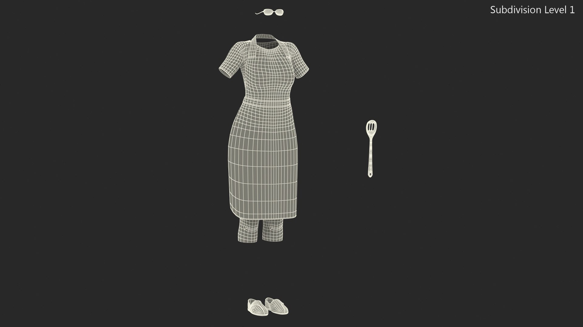 3D Kitchen Clothing Apron - TurboSquid 1601975
