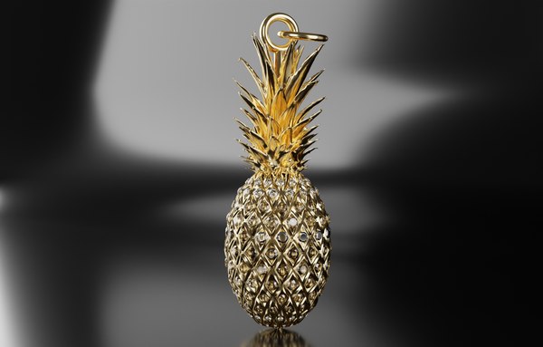 modelo 3d Golden Pineapple pendant - TurboSquid 1973168