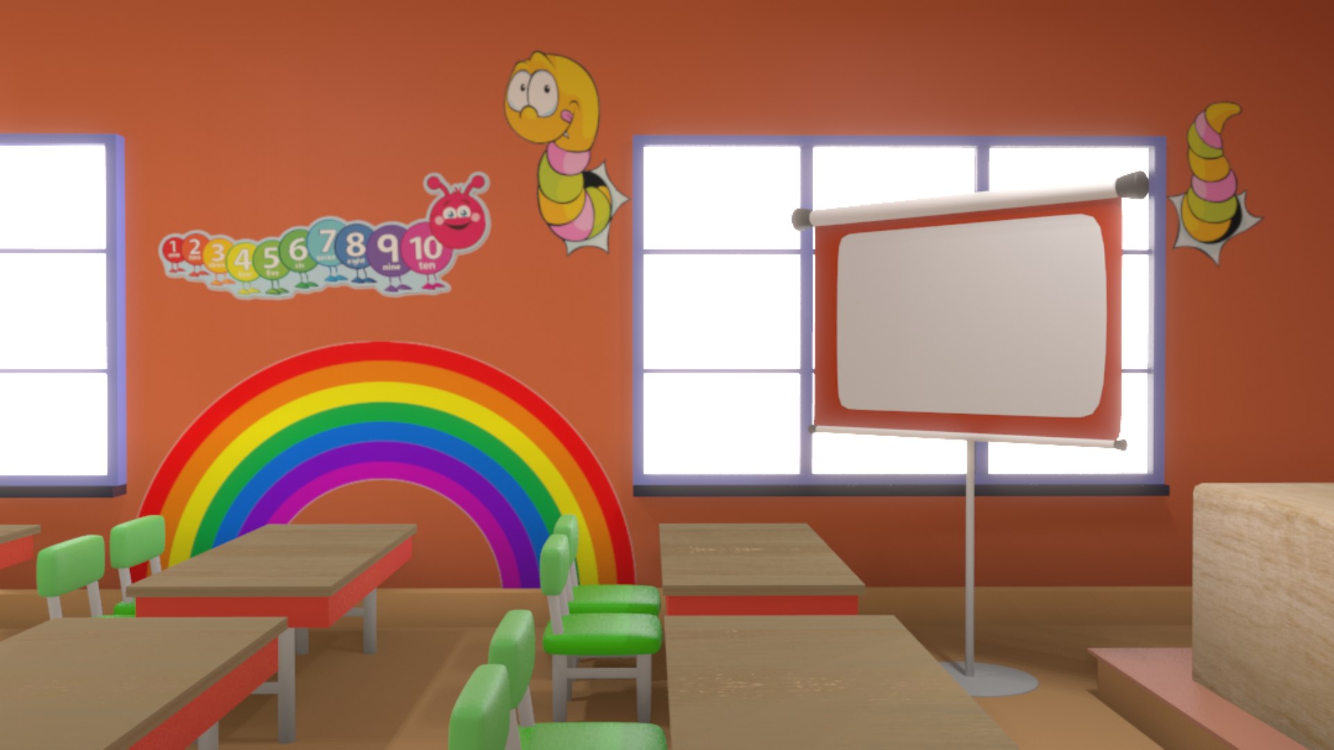 Free CartoonClassRoomInterior 3D Model - TurboSquid 1867360