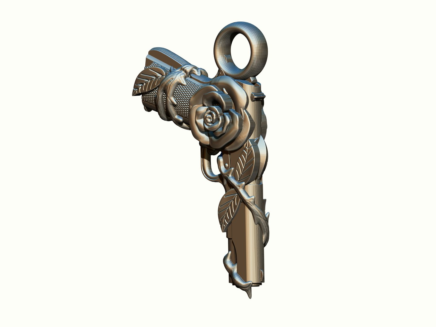 High Detailed Gun Pendant 3D Model - TurboSquid 1775822