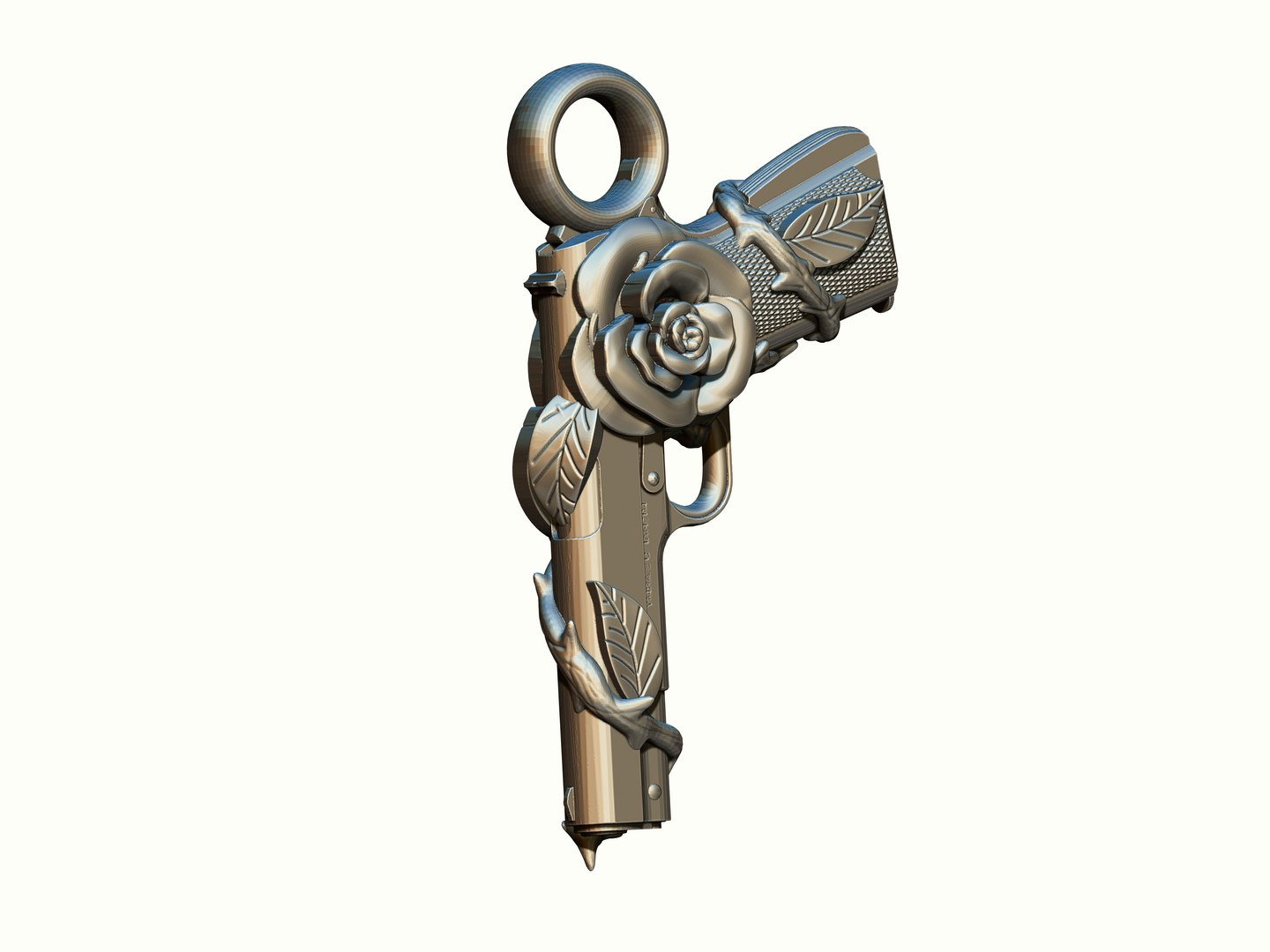 High Detailed Gun Pendant 3D Model - TurboSquid 1775822