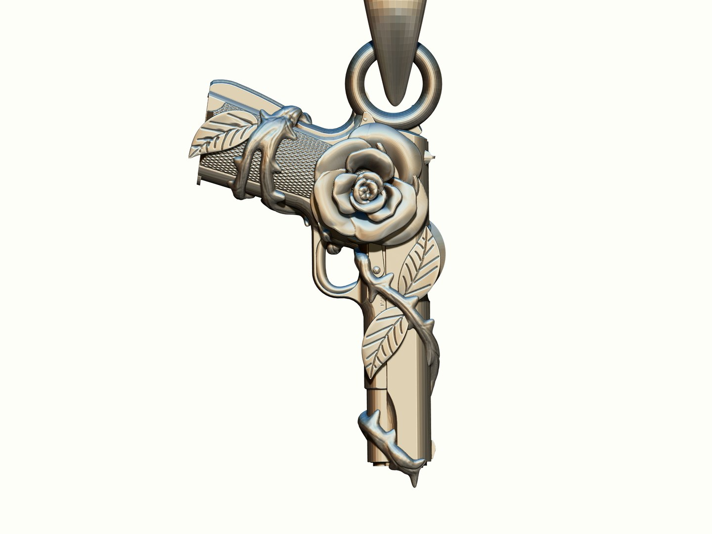 High Detailed Gun Pendant 3D Model - TurboSquid 1775822