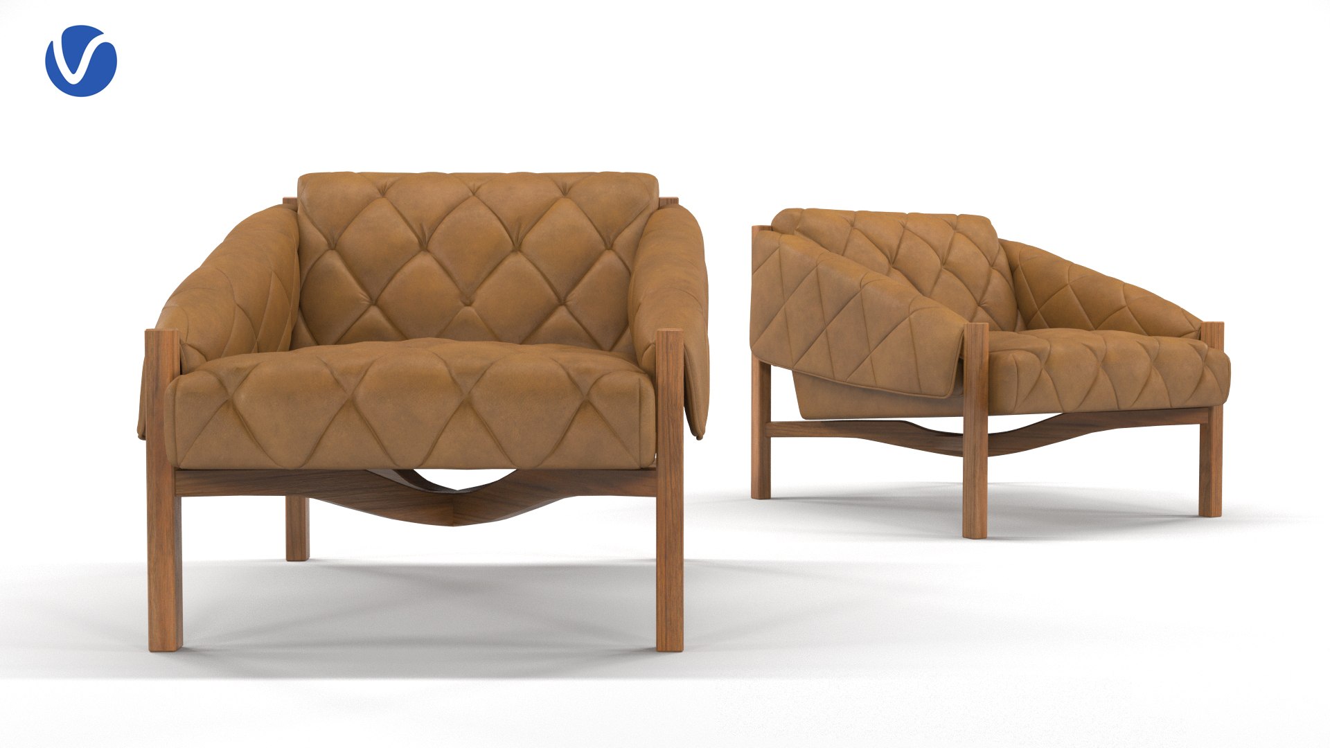 Abruzzo Brown Leather Tufted Chair 3D - TurboSquid 2047365