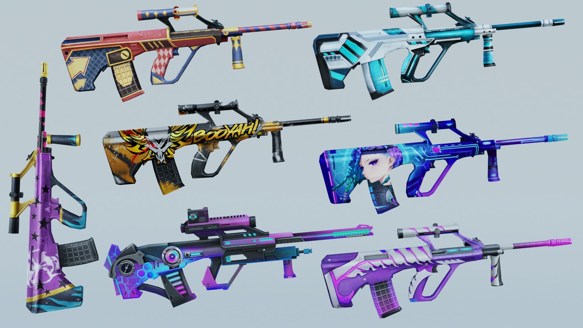 AUG Rifle Game Weapon 7x 3D - TurboSquid 1832576