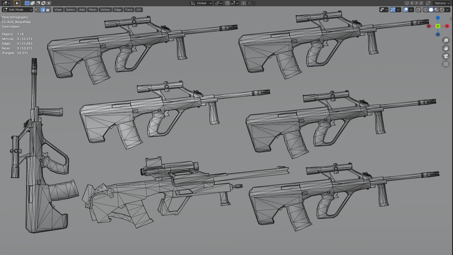 AUG Rifle Game Weapon 7x 3D - TurboSquid 1832576