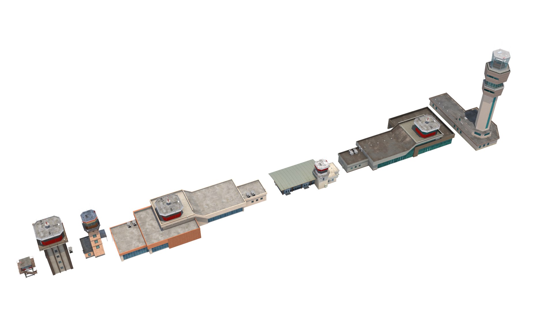 Airport ATC buildings Set 3D - TurboSquid 2114256