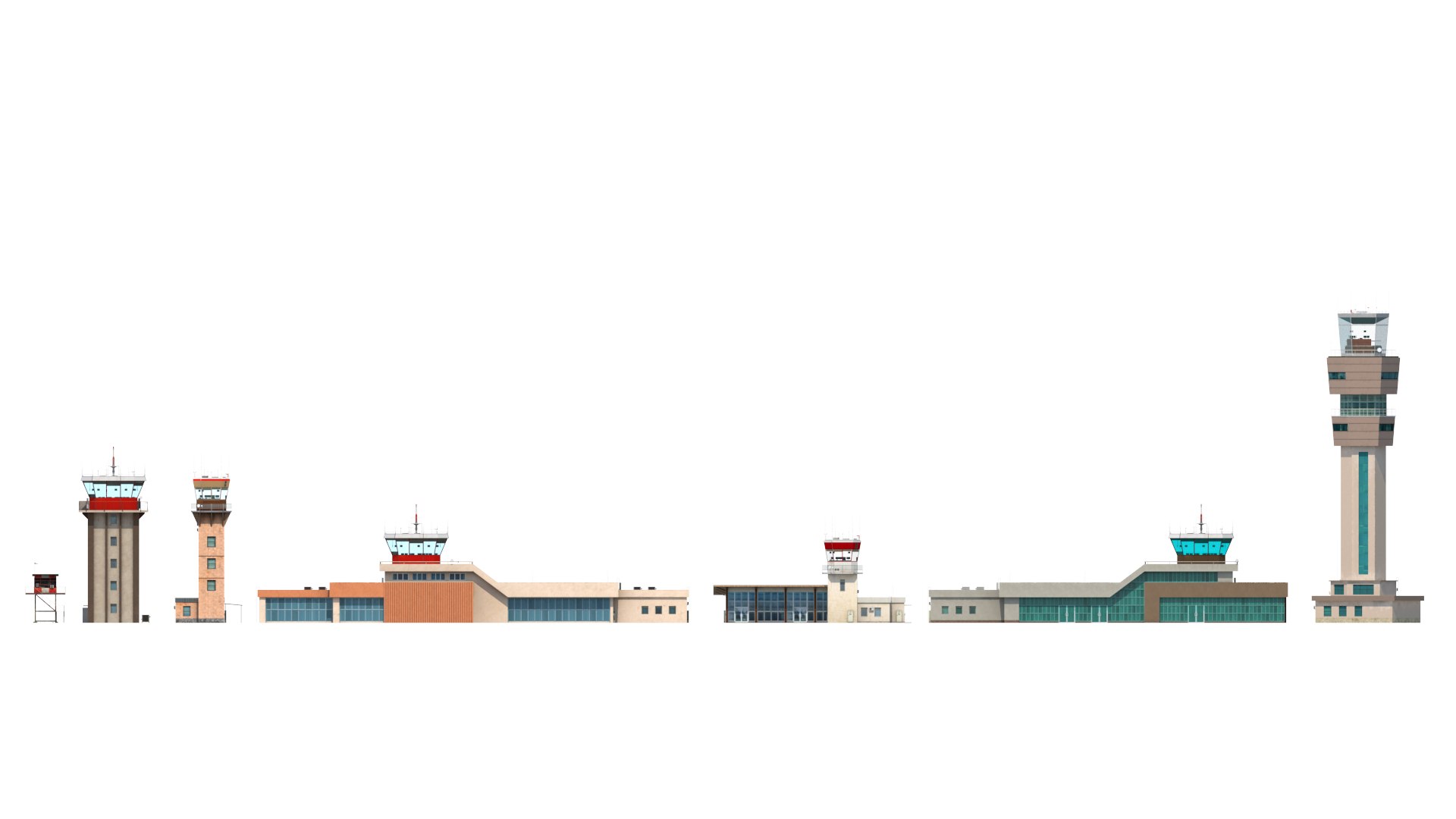 Airport ATC buildings Set 3D - TurboSquid 2114256