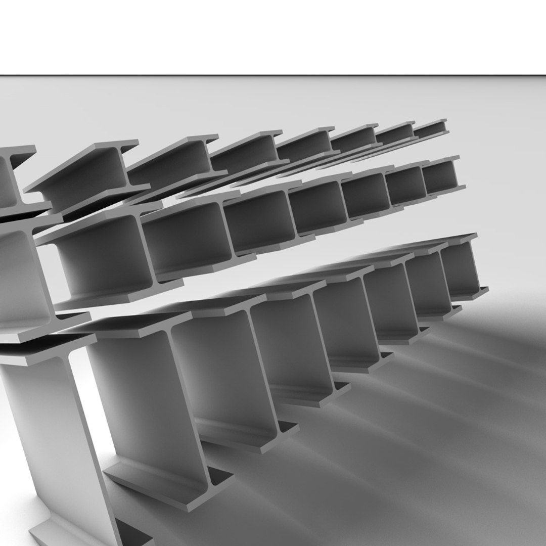 metal beams h e 3d model