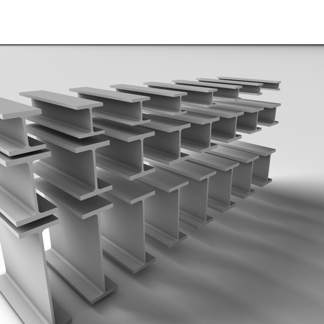 metal beams h e 3d model