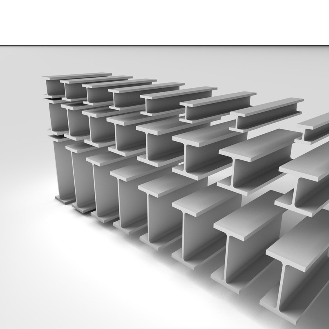 metal beams h e 3d model