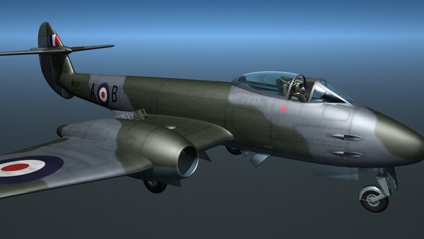 lwo gloster meteor jet fighter