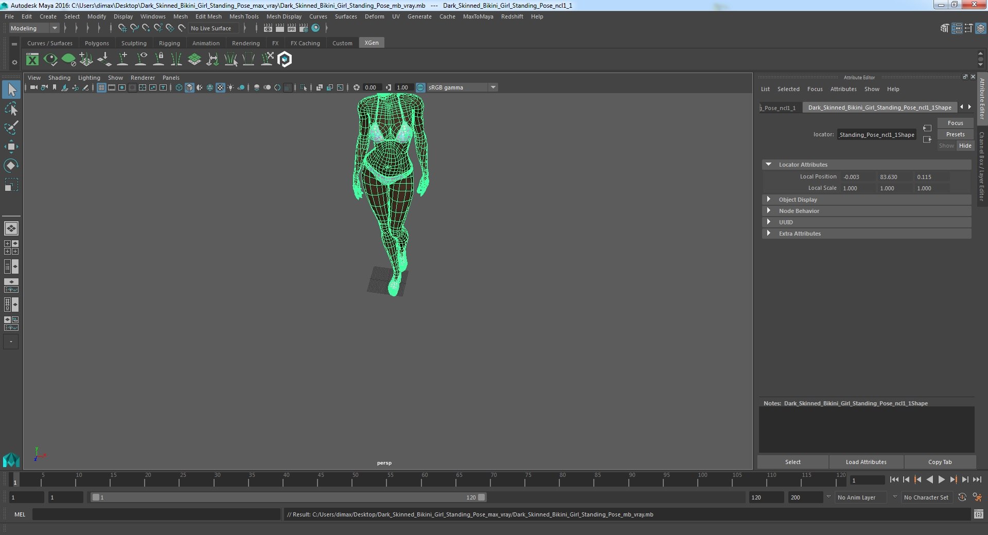 3D dark skinned bikini girl - TurboSquid 1658730