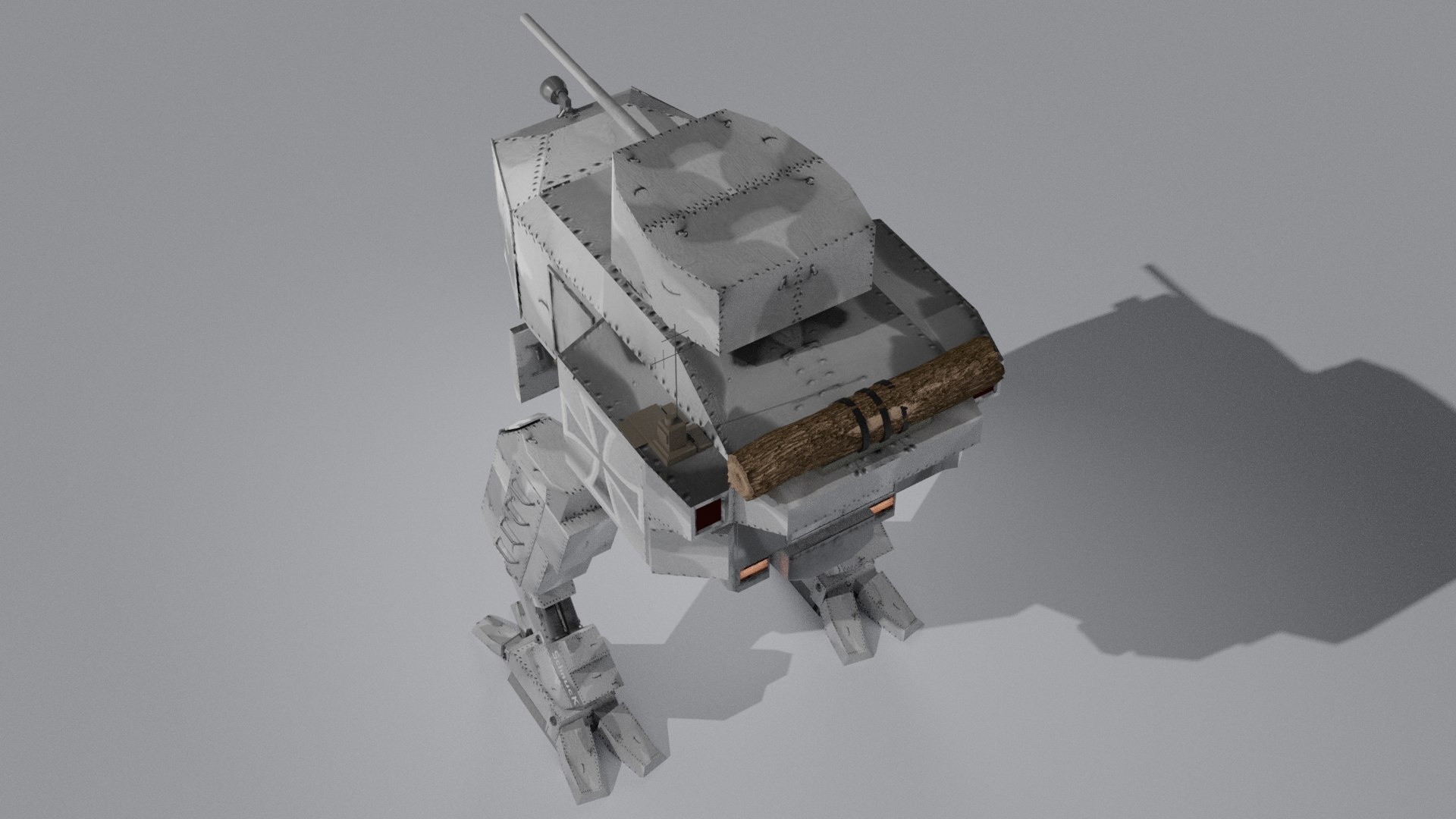 3D Panzer Mech Walker With RIG And LOWPOLY Winter Camo - TurboSquid 1993393