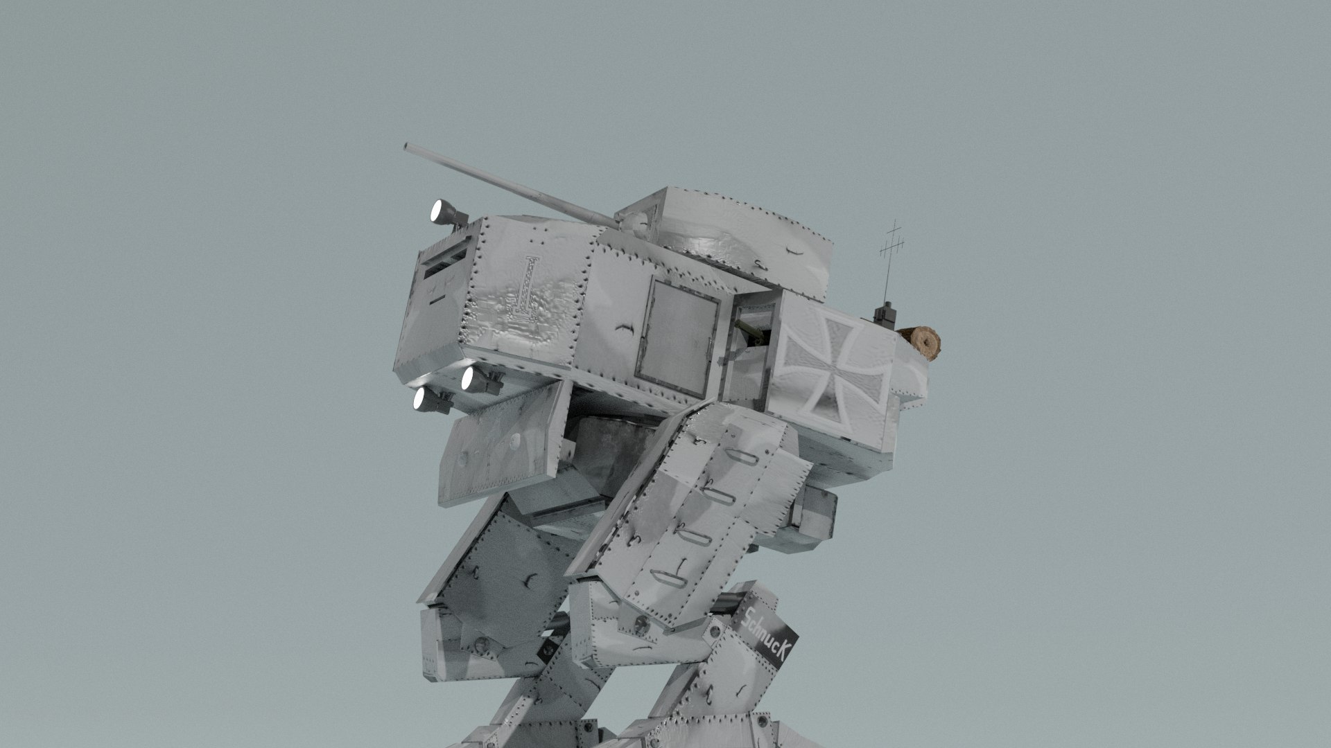 3D Panzer Mech Walker With RIG And LOWPOLY Winter Camo - TurboSquid 1993393