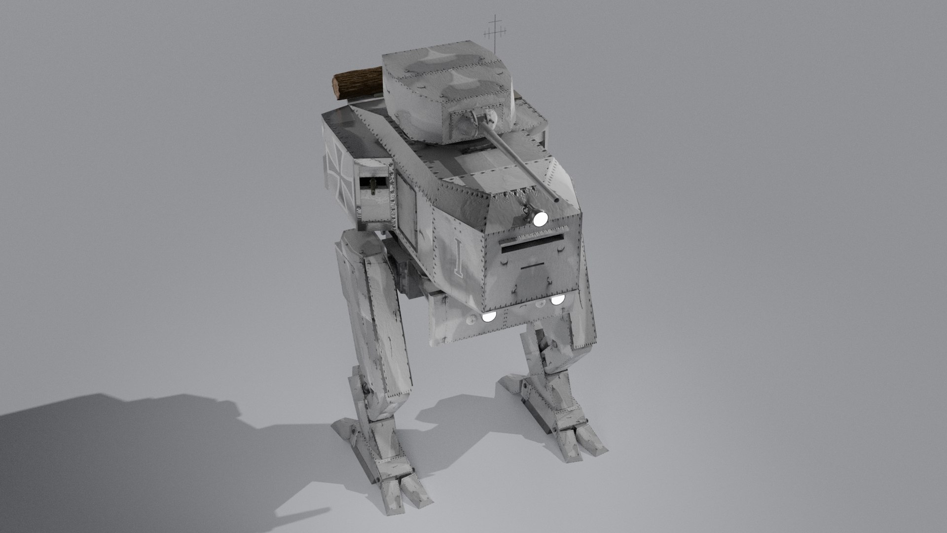 3D Panzer Mech Walker With RIG And LOWPOLY Winter Camo - TurboSquid 1993393